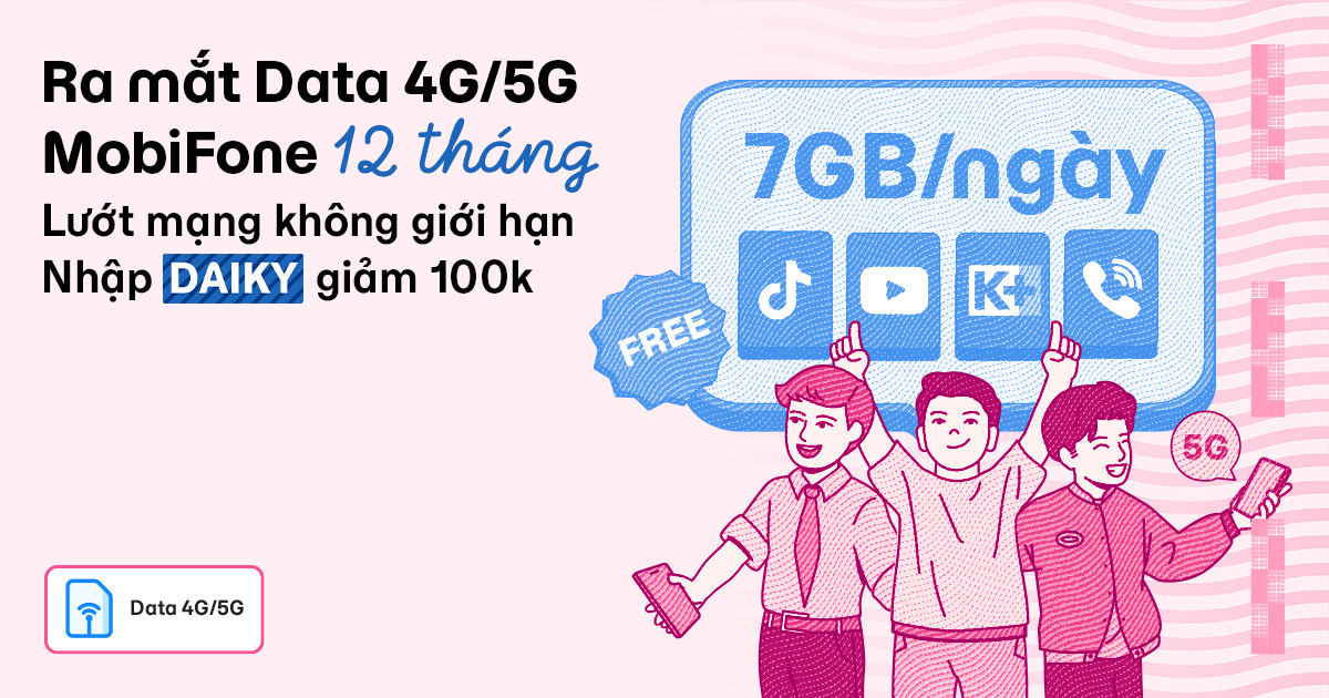 Gói Data 4G/5G MobiFone dài kỳ trên MoMo: 7GB/ngày, thỏa thích giải trí với các ứng dụng thịnh hành!