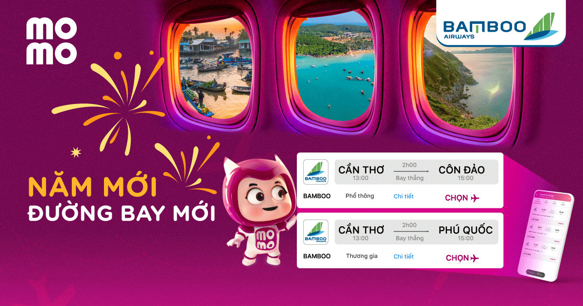 Năm mới cùng MoMo khám phá đường bay mới của Bamboo Airways