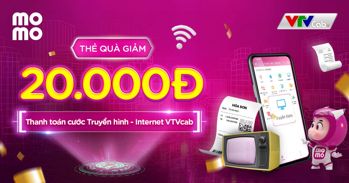 Quà tiết kiệm 20.000đ cho lần đầu thanh toán cước Truyền hình/Internet ...