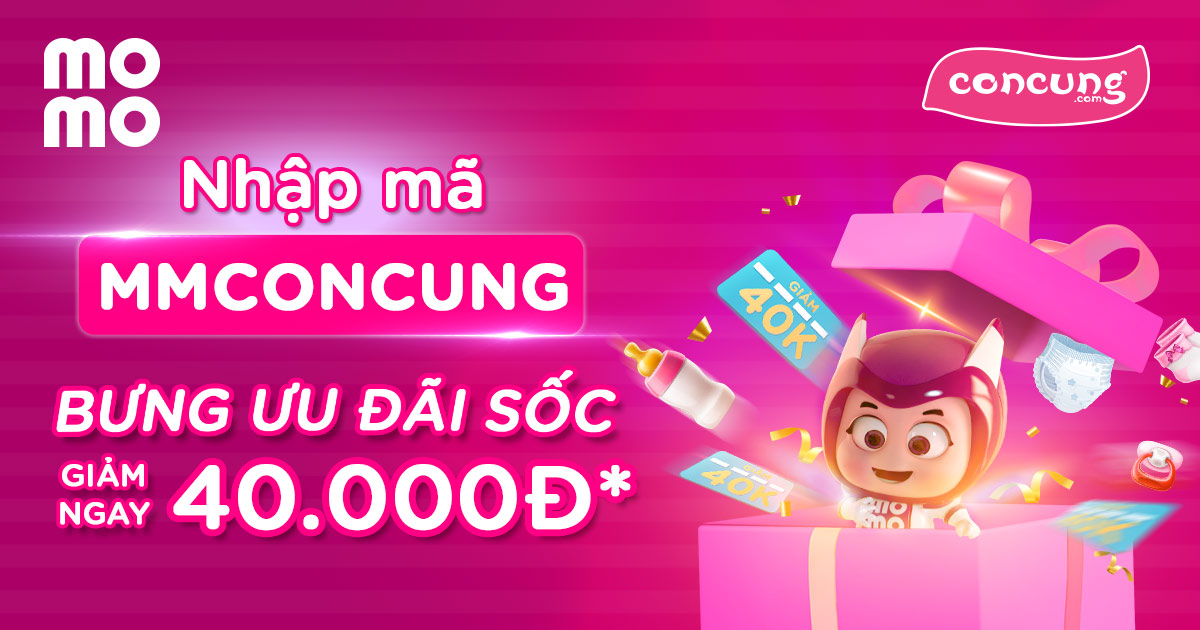 Mở MOMO - Nhập mã “MMCONCUNG” rinh quà CON CƯNG giảm 40.000Đ