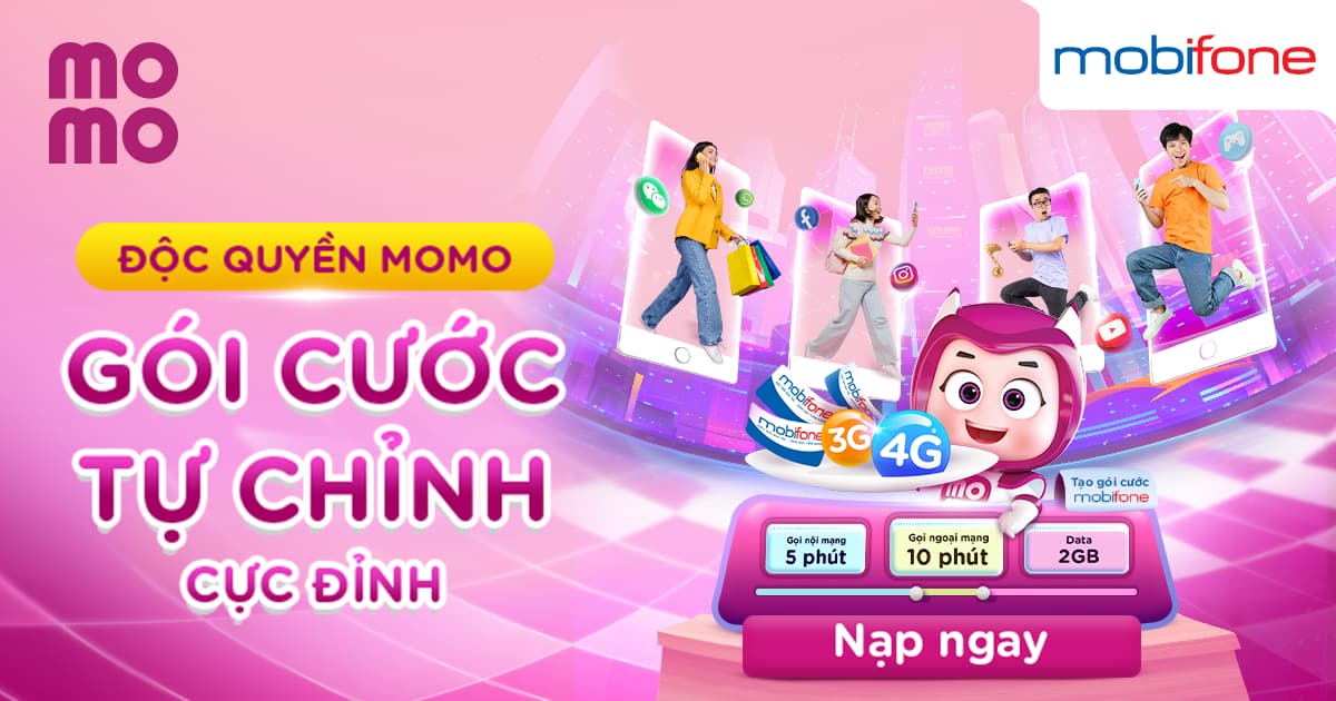 Duy nhất tại MoMo: Gói cước combo MobiFone tự chỉnh theo ý thích