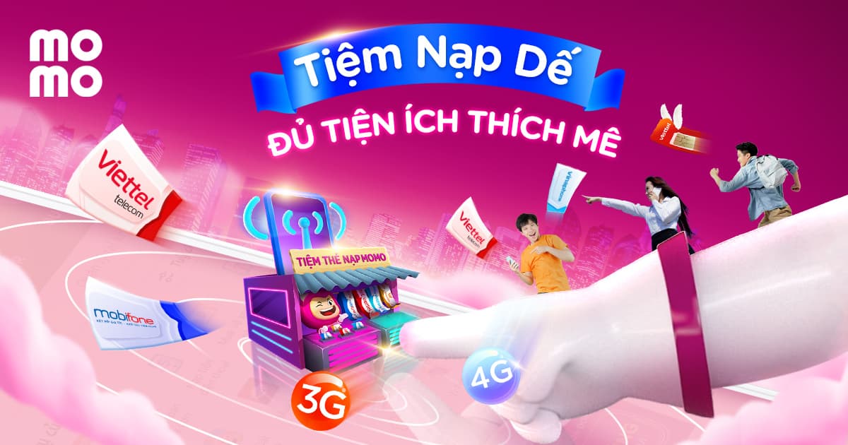Tiệm thẻ nạp MoMo: Cần gì cũng có, đủ mọi tiện ích