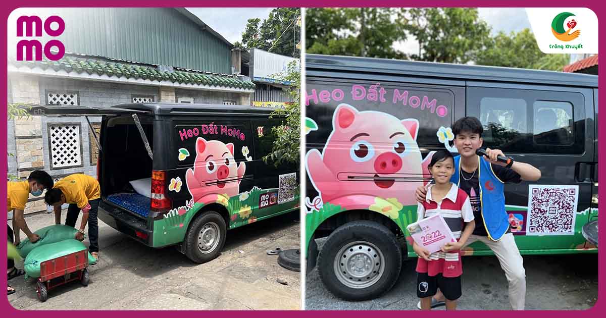 Chiếc xe nhân ái chuyên chở bao yêu thương của cộng đồng Heo Đất MoMo