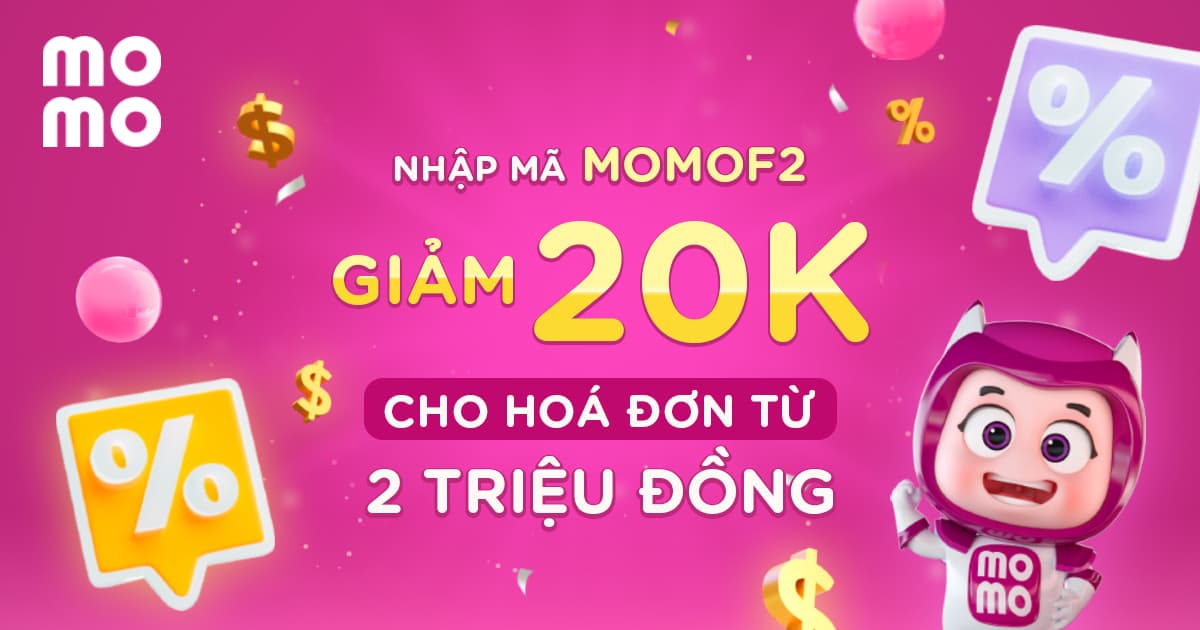 Nhập mã MOMOF2 giảm 20.000Đ khi thanh toán tại Thời Trang F2 bằng MoMo