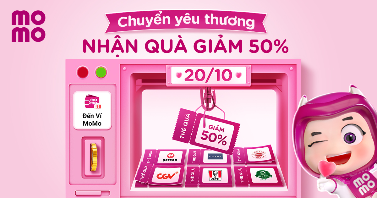 ĐẶC QUYỀN TUẦN LỄ 20/10: Chuyển tiền yêu thương, nhận quà giảm 50% từ MoMo!