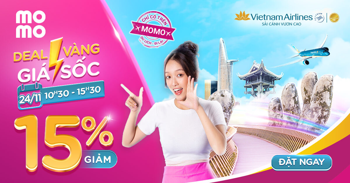 MoMo x Vietnam Airlines tung deal giờ vàng giá sốc giảm 15%