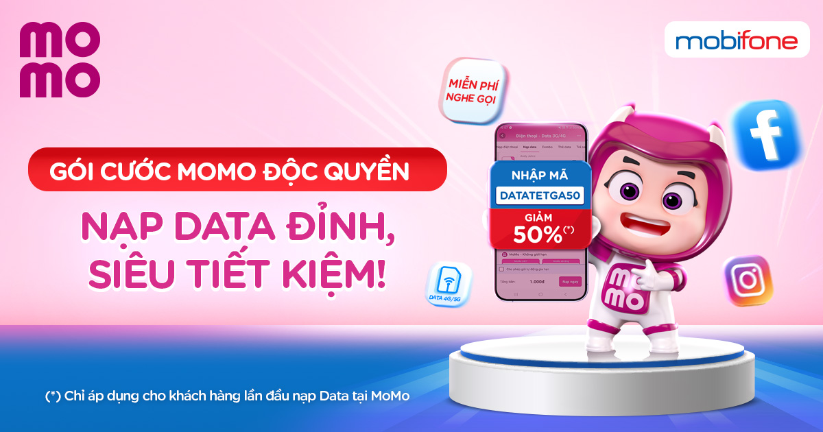 MoMo x MobiFone: Tung loạt gói Data mới, lướt mạng thả phanh!
