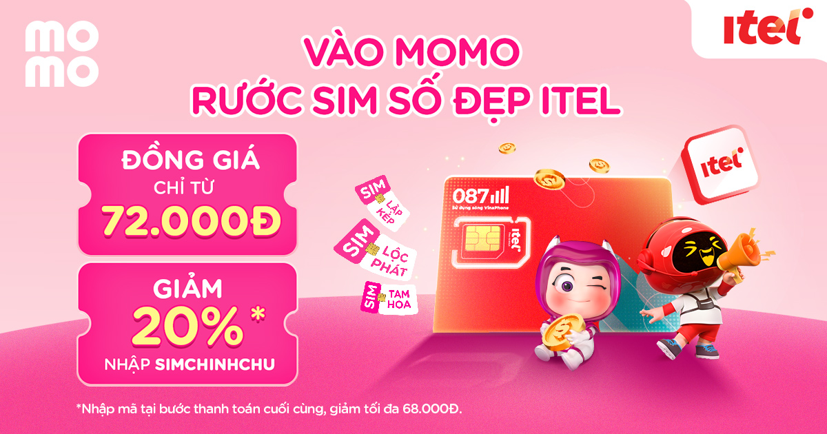 SIM ITEL 087 số đẹp trên MoMo: Vạn sự hanh thông, tài lộc gõ cửa!