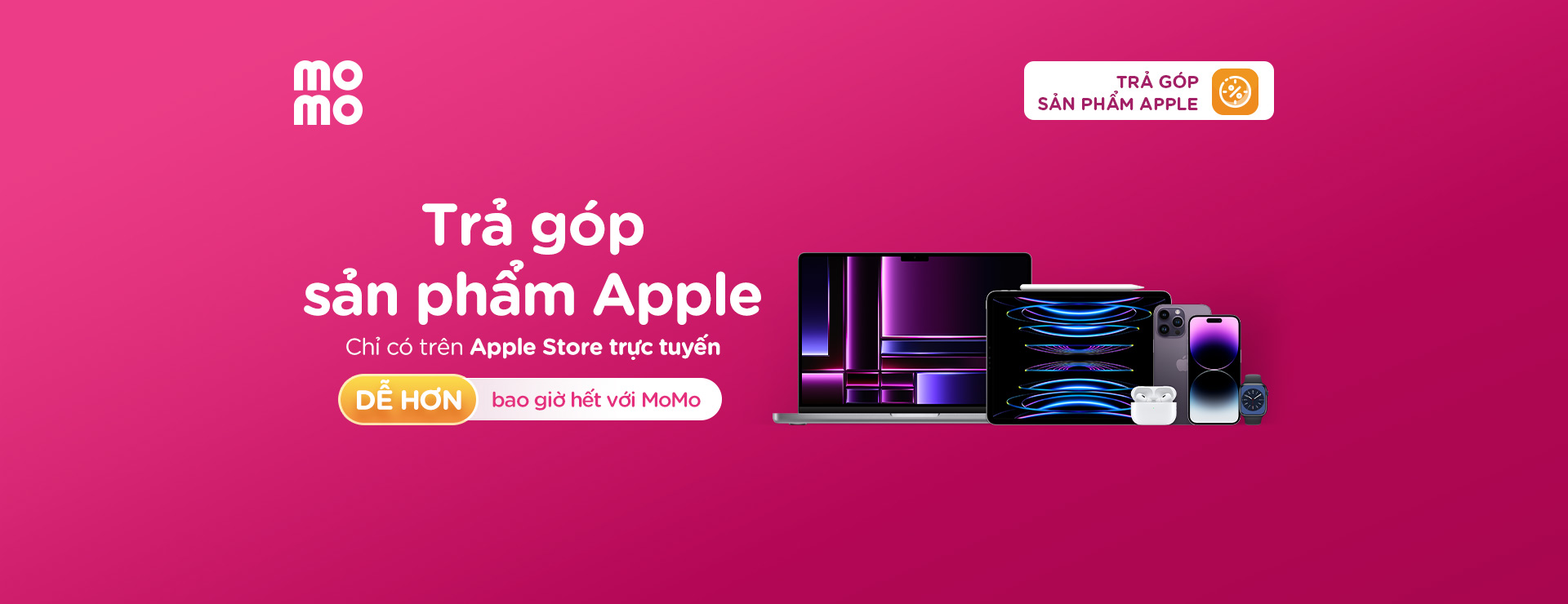Mua trả góp sản phẩm Apple với MoMo