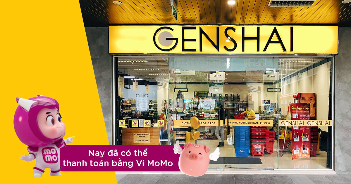 Thanh toán siêu thị Genshai bằng Ví MoMo